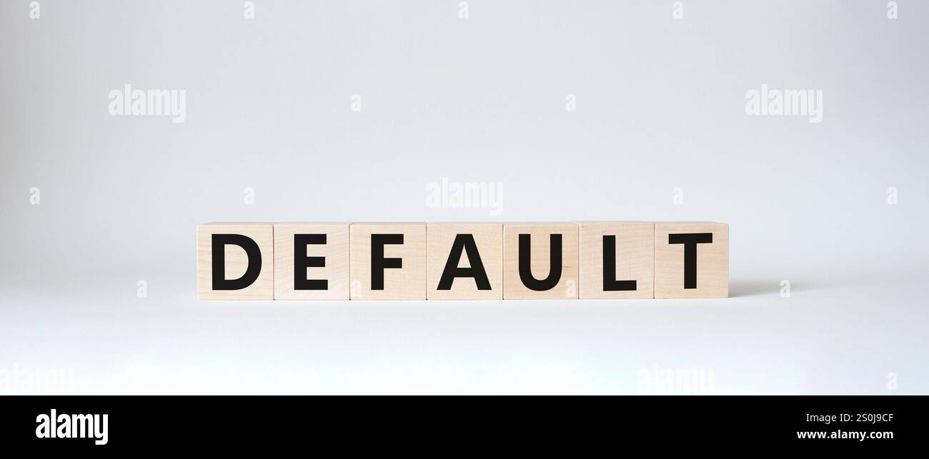 Default symbol. Concept word Default on wooden cubes. Beautiful white ...