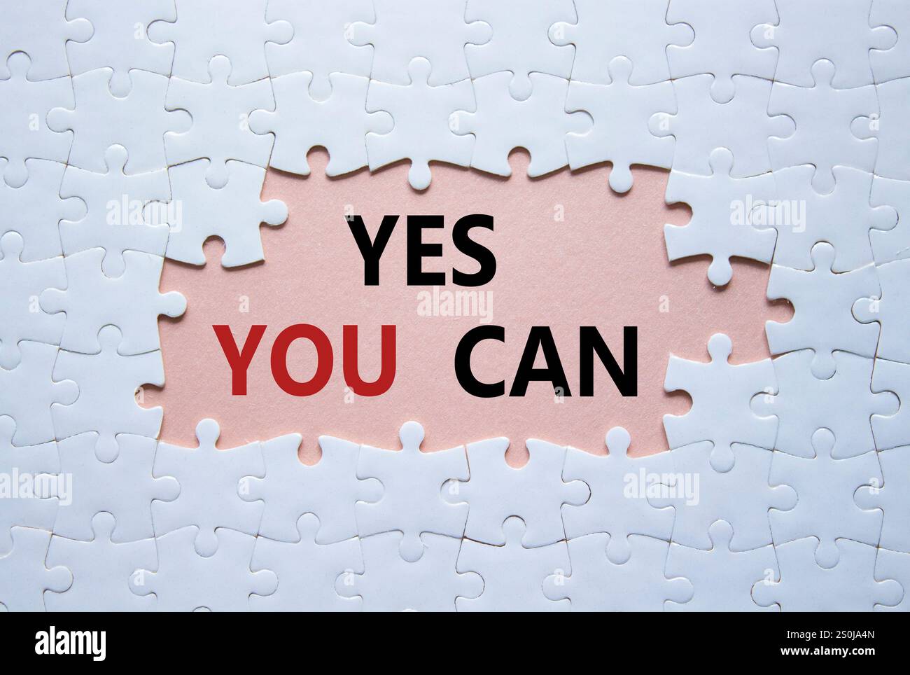 Yes You Can symbol. Concept word Yes You Can on white puzzle. Beautiful ...