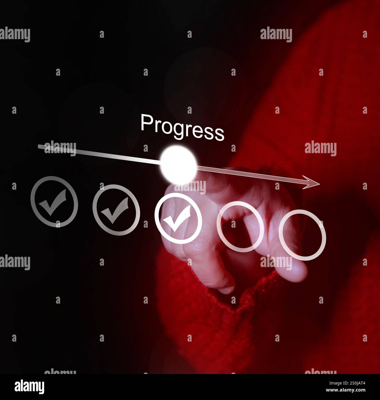 Woman entrepreneur or manager touching on checklist to tick correct ...