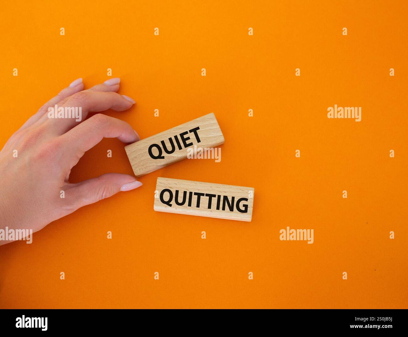 Quiet quitting symbol. Concept word Quiet quitting on wooden blocks ...