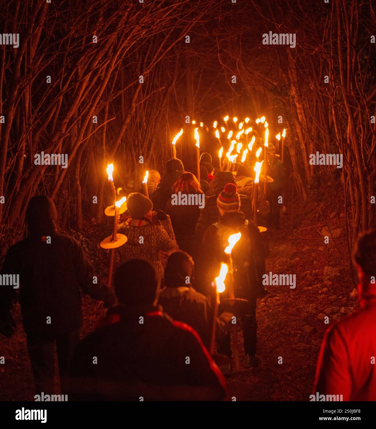 Serina Italy 24 December 2024: Traditional torchlight procession on ...