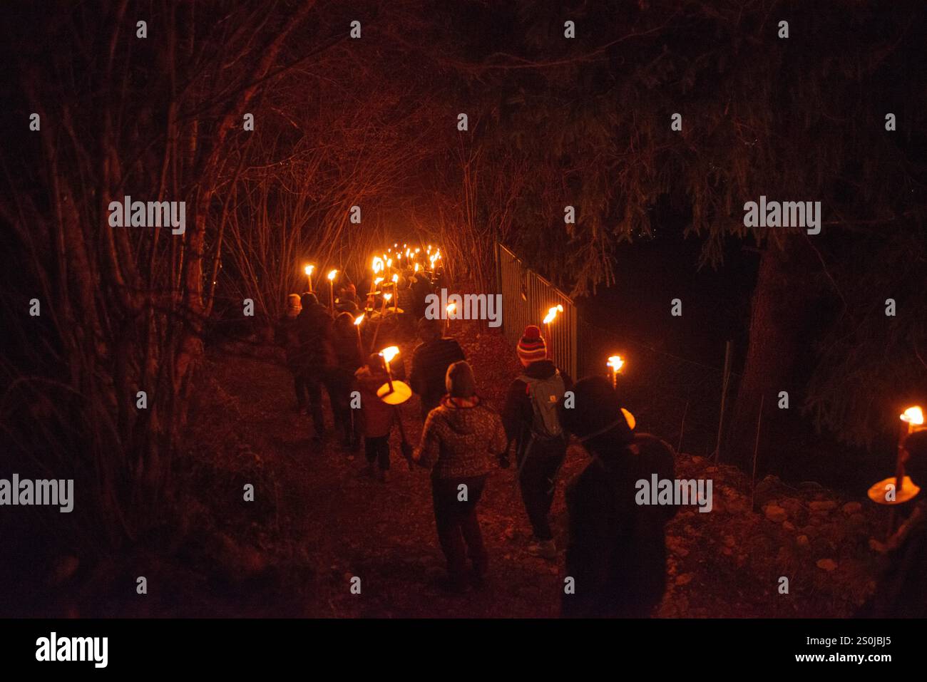 Serina Italy 24 December 2024: Traditional torchlight procession on ...