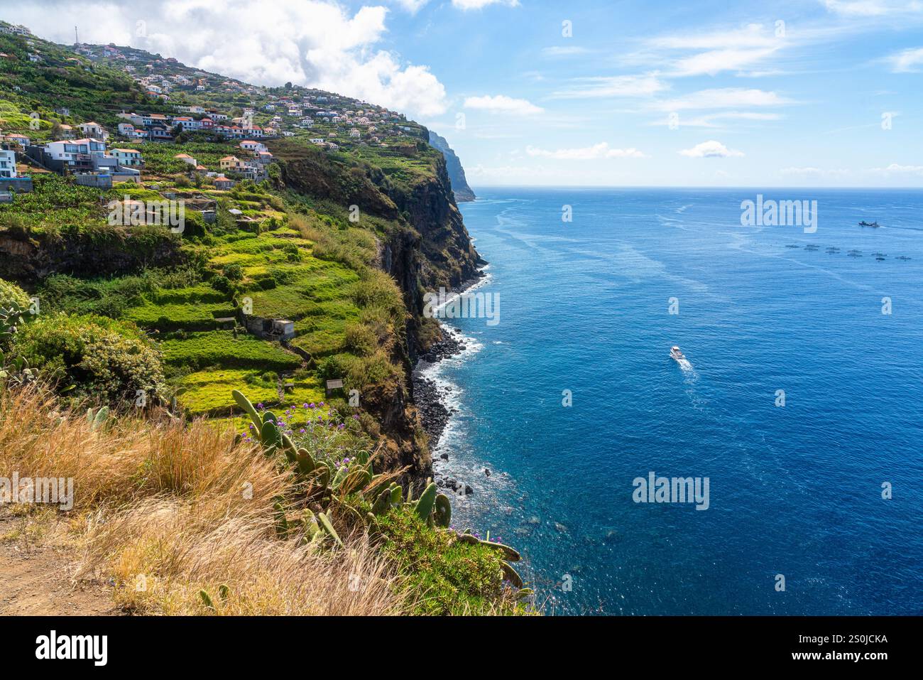 Scenic panoramic view from Miradouro de Sao Sebastiao on a summer ...