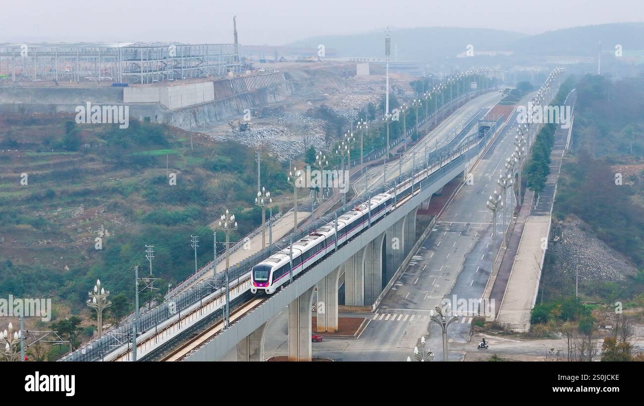 Guiyang, China's Guizhou Province. 28th Dec, 2024. A drone photo shows ...
