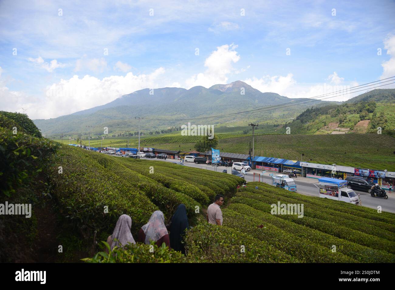 Solok, West Sumatra, Indonesia. 28th Dec, 2024. Tourists visit in tea ...