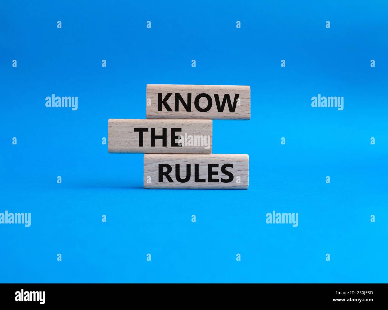 Know the rules symbol. Wooden blocks with words Know the rules ...