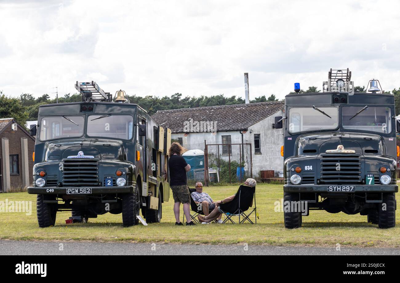 Two ex-military fire engines known as Green Goddesses being exhibited ...