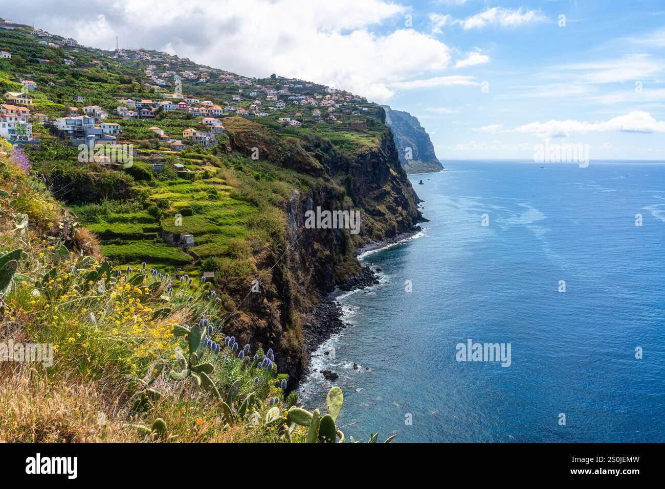Scenic panoramic view from Miradouro de Sao Sebastiao on a summer ...