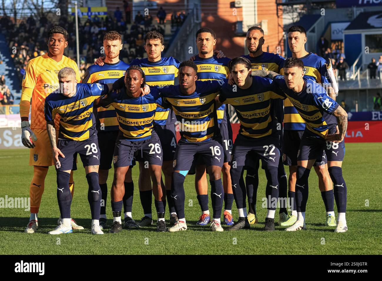 Parma, Italy. 28th Dec, 2024. Parma Calcio team line-up during Parma ...