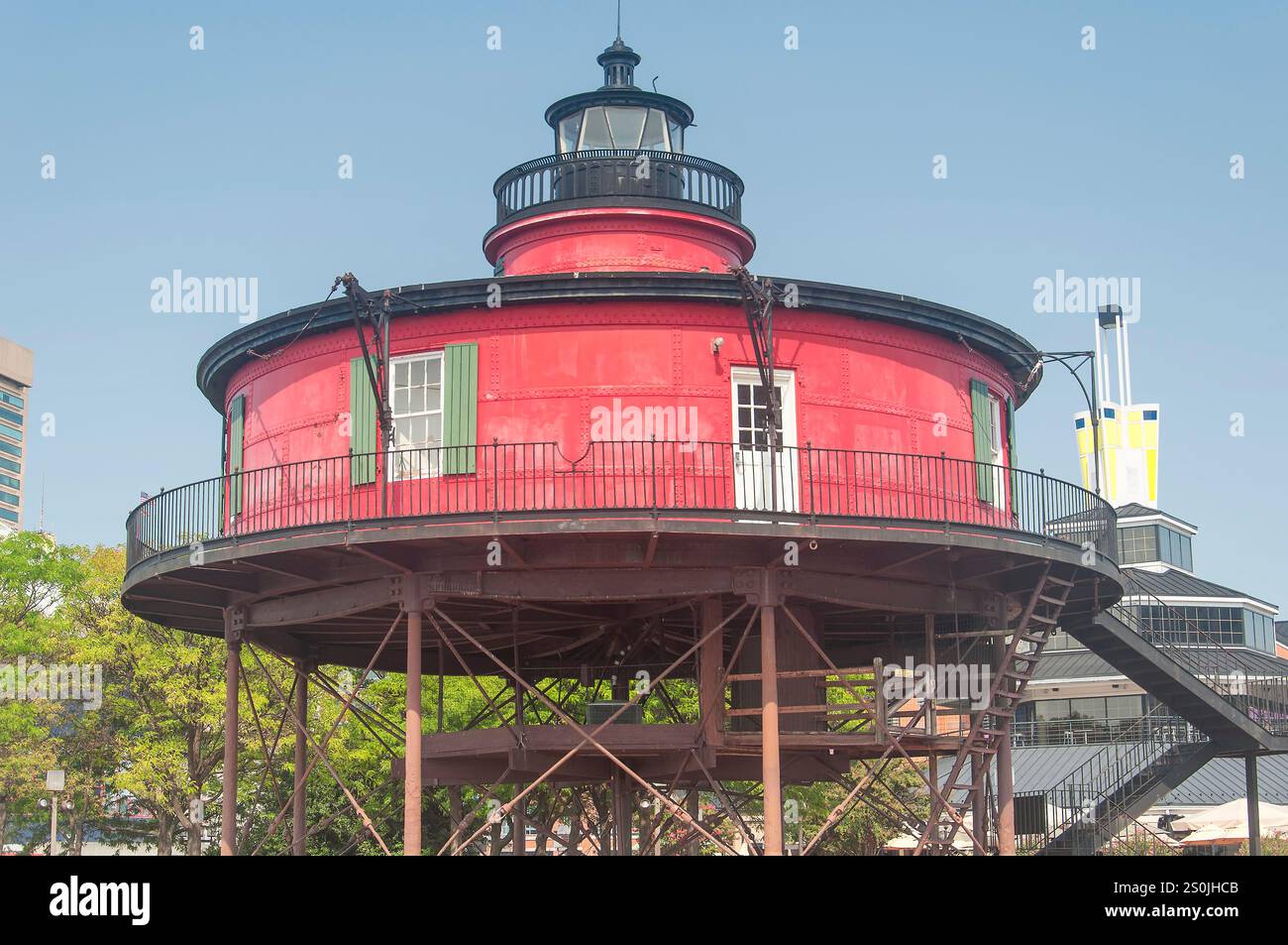 the historic landmark seven foot knoll lighthouse in baltimore maryland ...