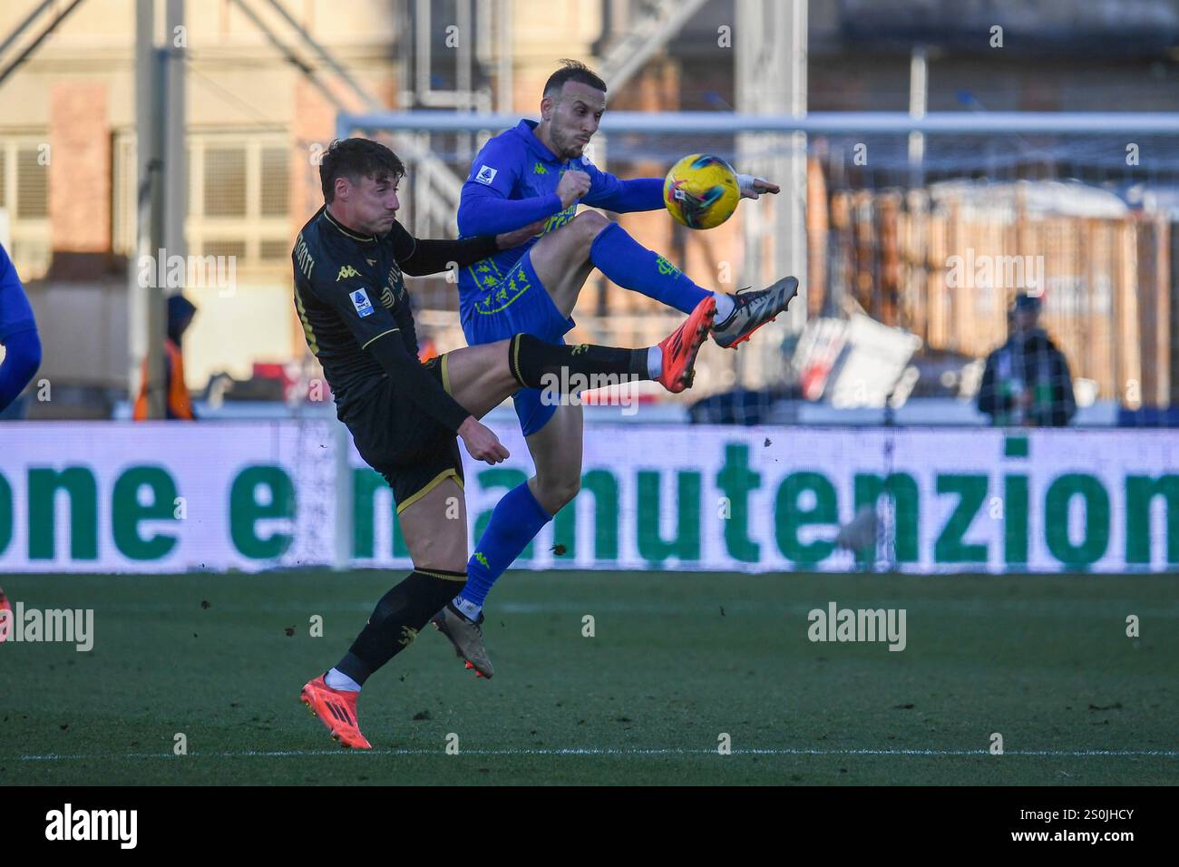 Ardian Ismajli (Empoli) fights for the ball against Andrea Pienamonti ...