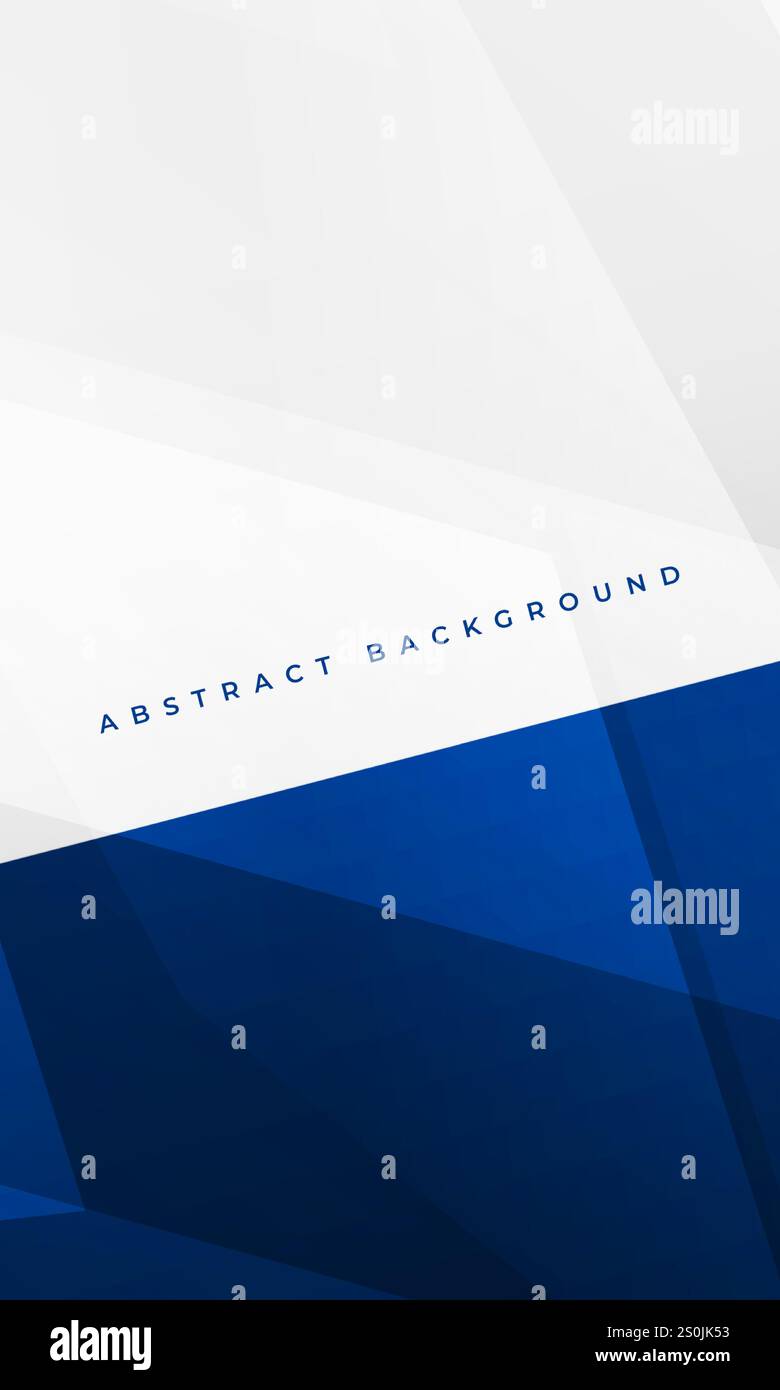 White and blue modern abstract vertical cover background with geometric ...