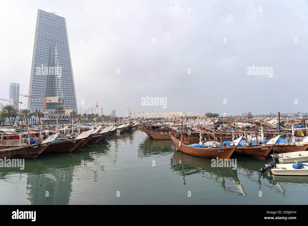 Kuwait, Kuwait City, skyline, fishing boats Stock Photo - Alamy