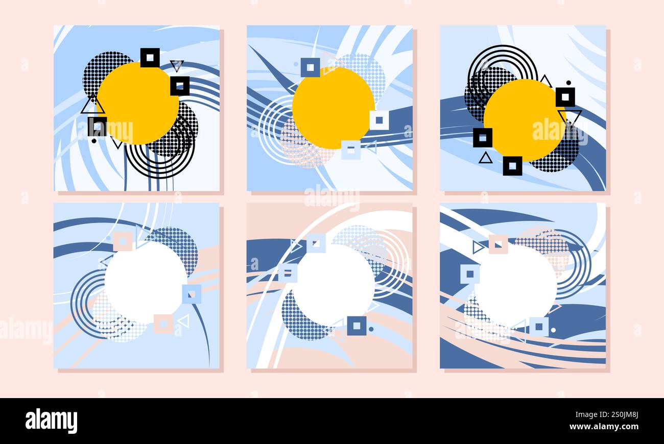 A collection of abstract designs exploring the interplay of circles ...