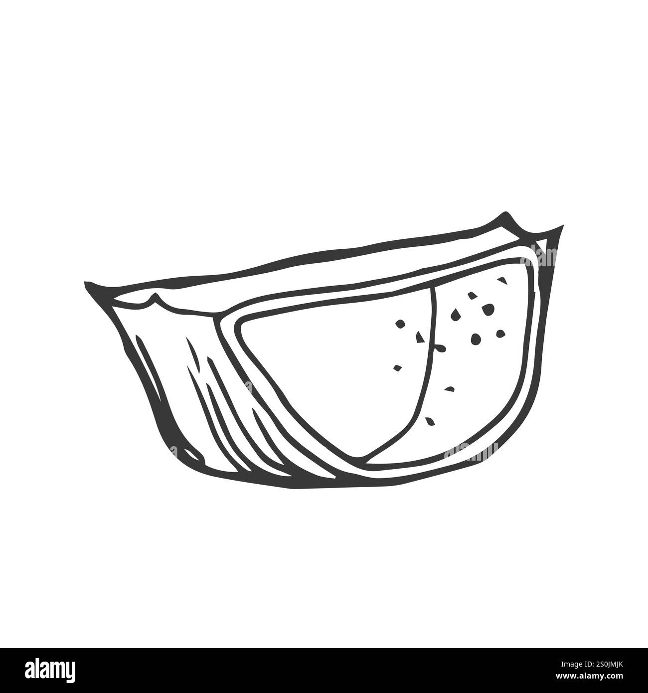 Aloe vera leaves and slice vector illustration. Hand drawn outline ...