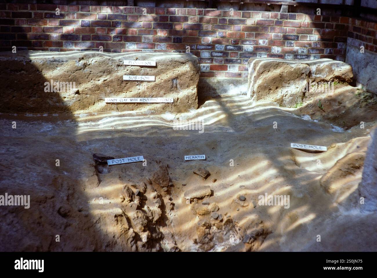 Archaeological excavation of Mesolithic pit dwelling, Abinger, Surrey ...