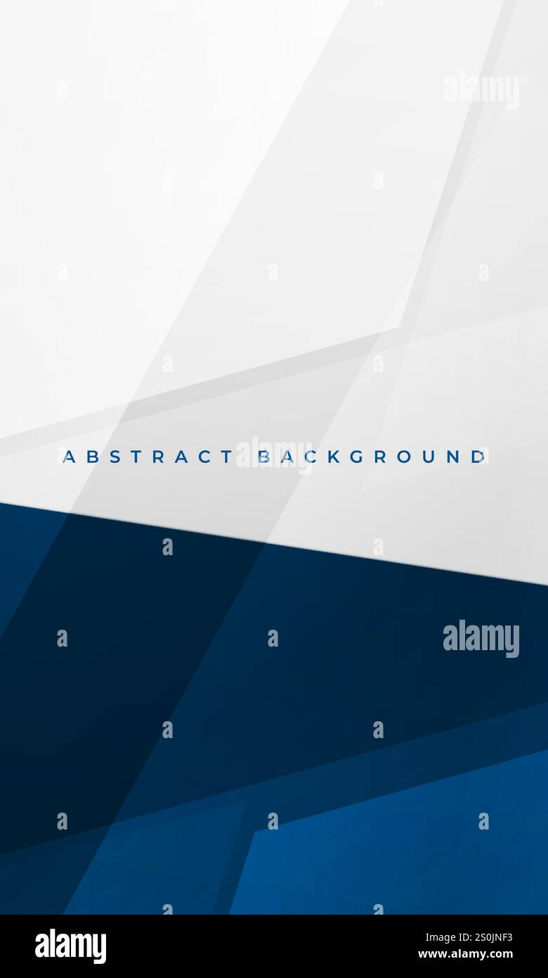 White and blue modern abstract vertical cover background with geometric ...