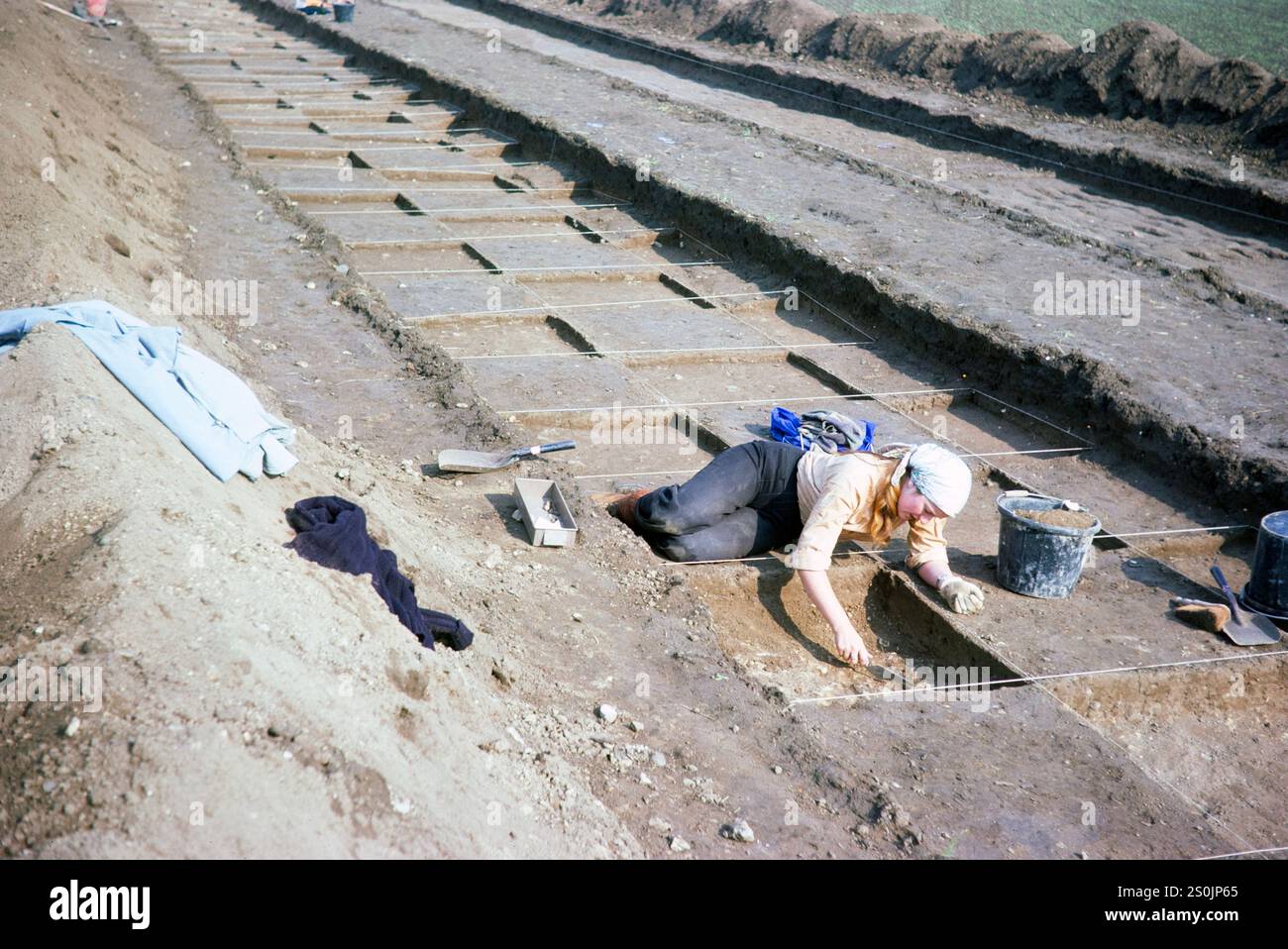 Archaeological excavation of neolithic causewayed enclosure, Great ...