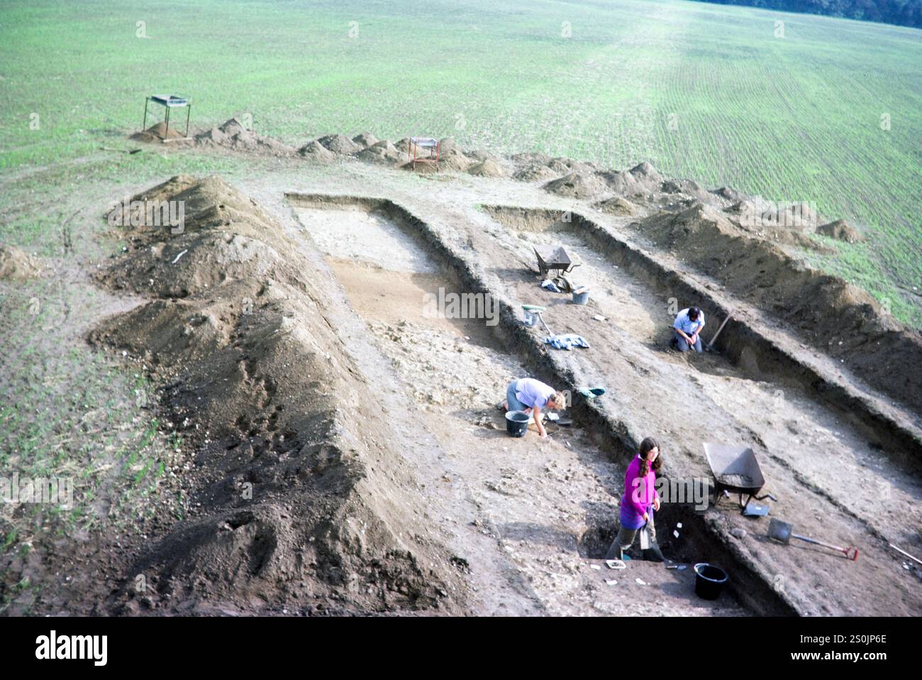 Archaeological excavation of neolithic causewayed enclosure, Great ...