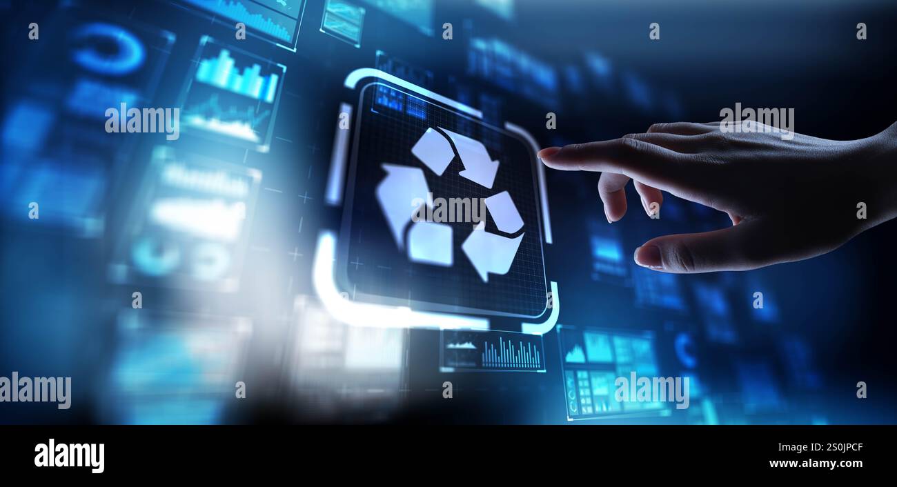 Recycle Promoting Sustainability and Waste Reduction, projection on a ...