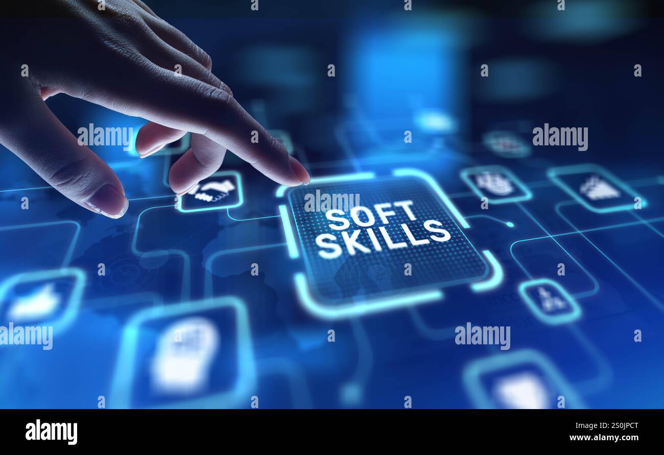 Soft Skills Enhancing Communication and Interpersonal Effectiveness, projection on a virtual ...