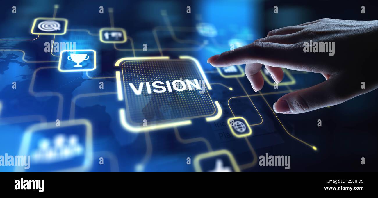 Vision Defining Future Goals and Strategic Direction, projection on a ...