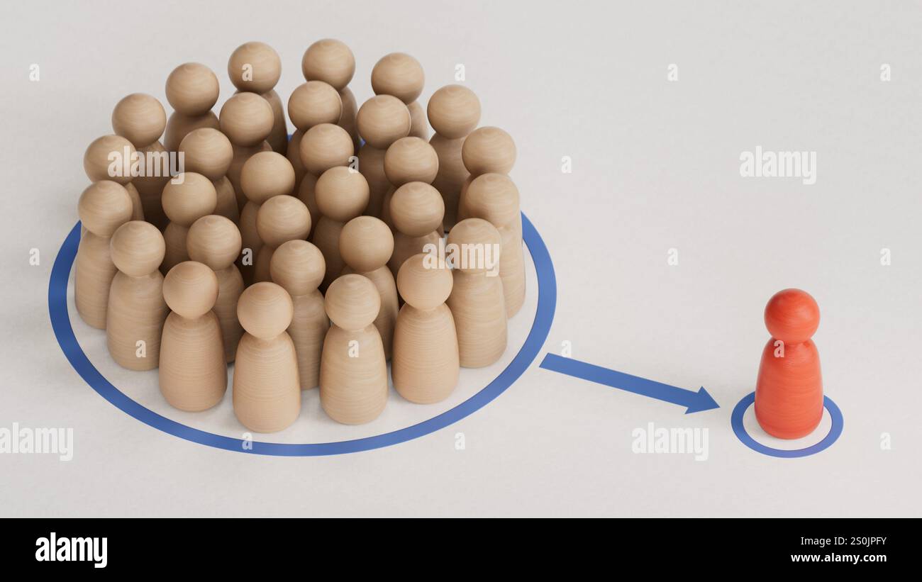 Crowd business organization. Leadership and teamwork concept.Perfect ...
