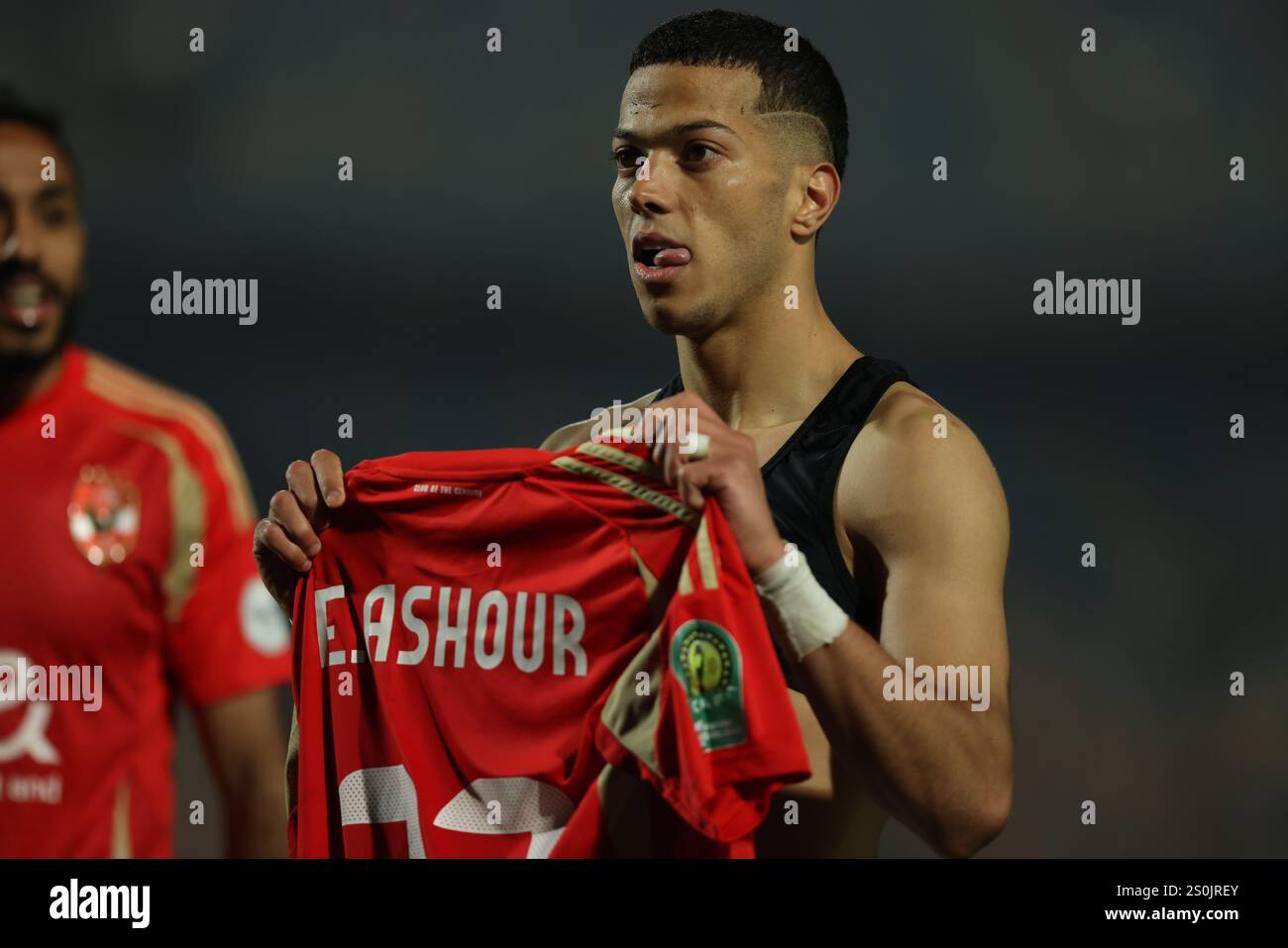 EGYPT, CAIRO, 22 December 2024 : Emam Ashour of Al Ahly SC celebrates ...