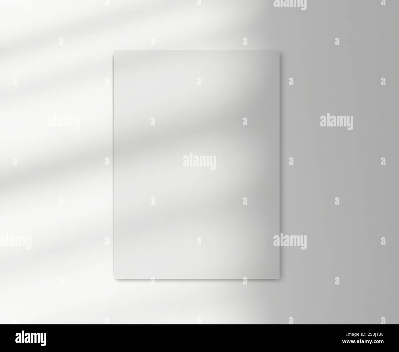 Drop shadow overlay effect on blank sheets of paper. Vector mockup ...