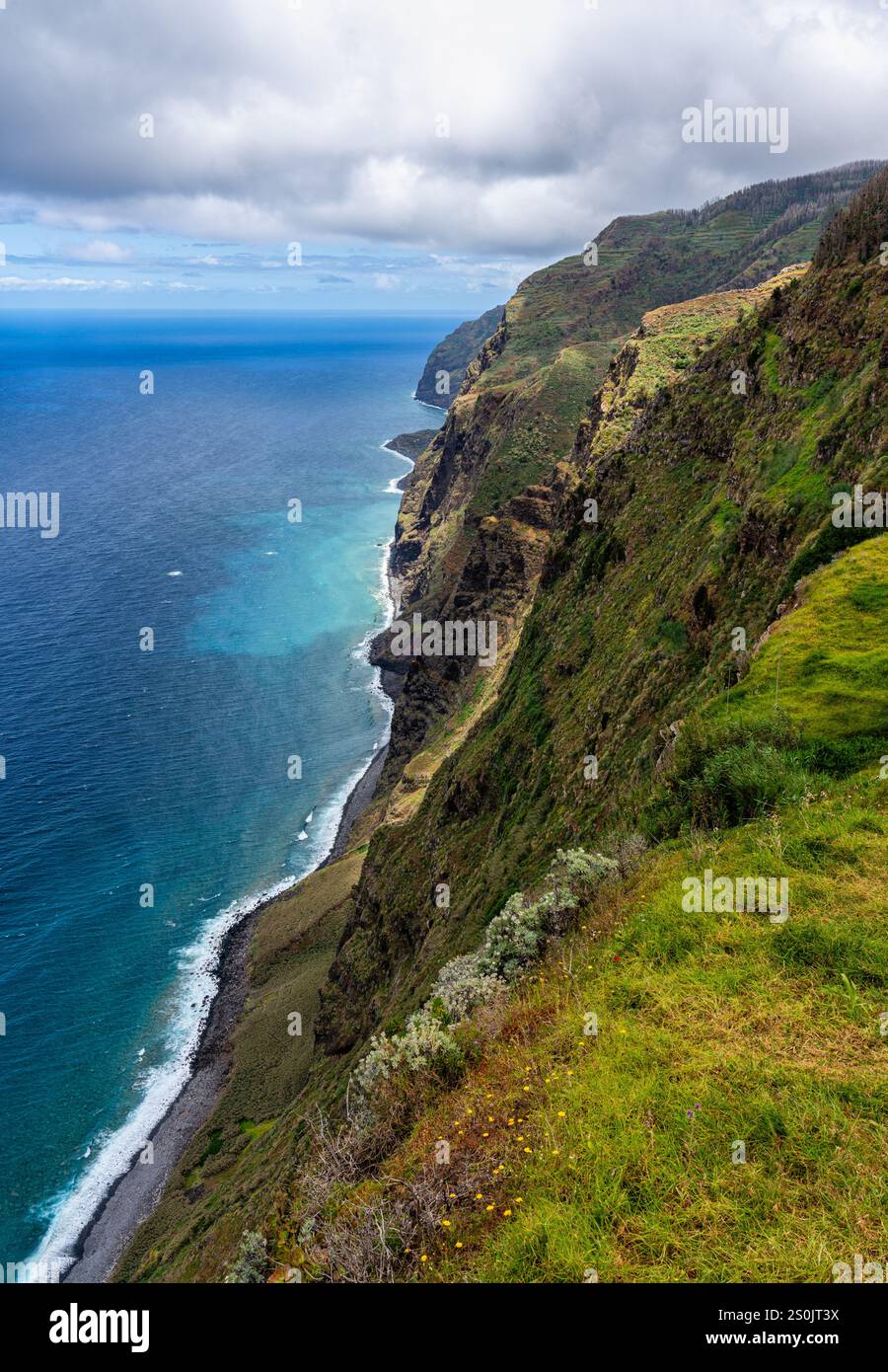 Scenic panoramic view from Miradouro da Boa Morte on a summer morning, Madeira island, Portugal ...