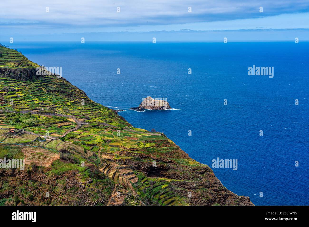Scenic panoramic view from Miradouro da Eira da Achada on a summer ...