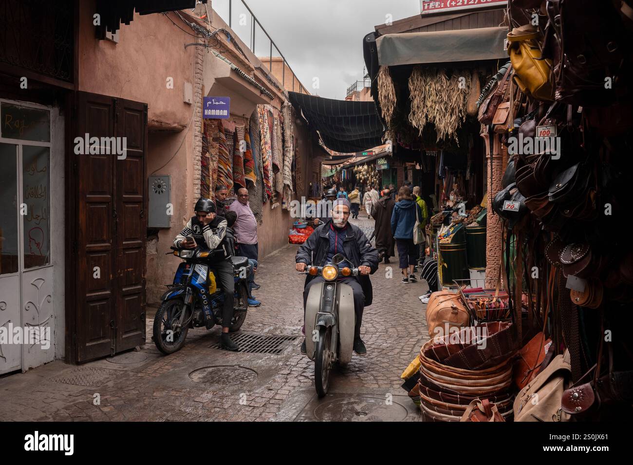 Daily life in the back streets of Marrakech, Morocco, North Africa ...
