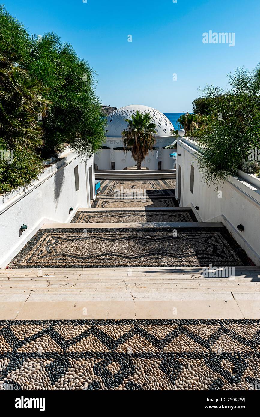 Rhodes, Greece - July 7, 2024: Beautiful complex of Kallithea Springs ...