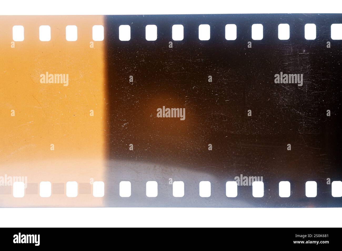 Dusty and grungy 35mm film texture or surface. Perforated scratched ...