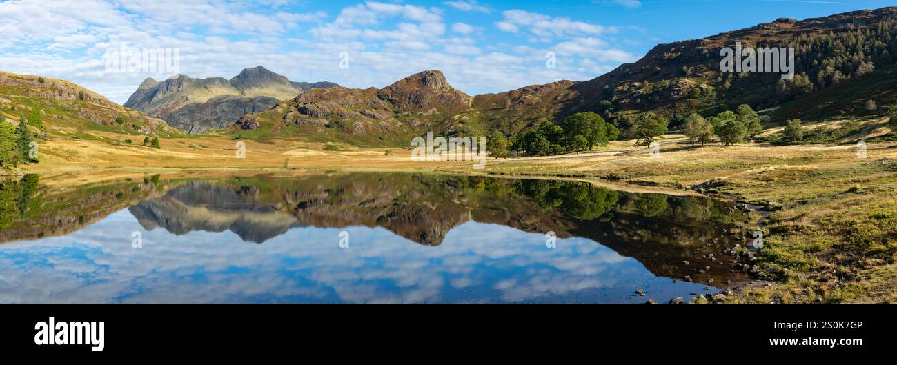 Beautiful still morning at Blea tarn in the Lake District national park ...