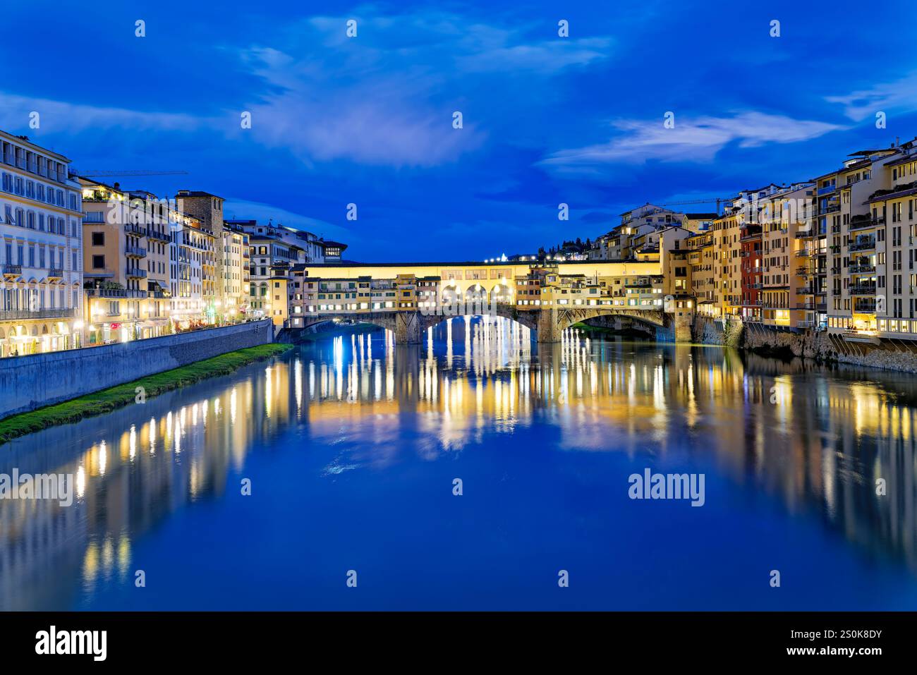 Florence Tuscany Italy. Ponte Vecchio (old bridge) arch bridge over ...