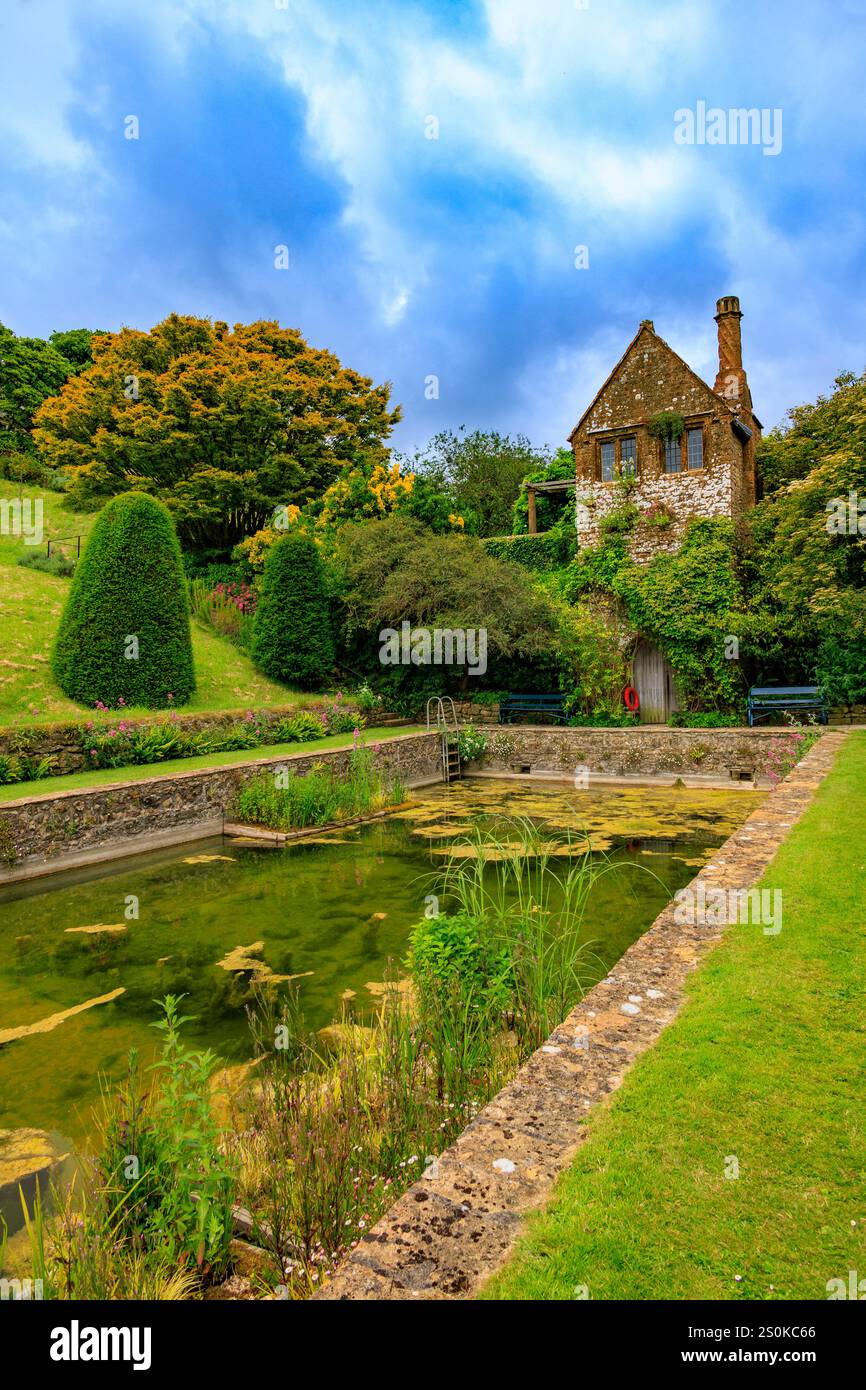 A variety of topiary shaped hedges and trees in the Pool Garden at ...