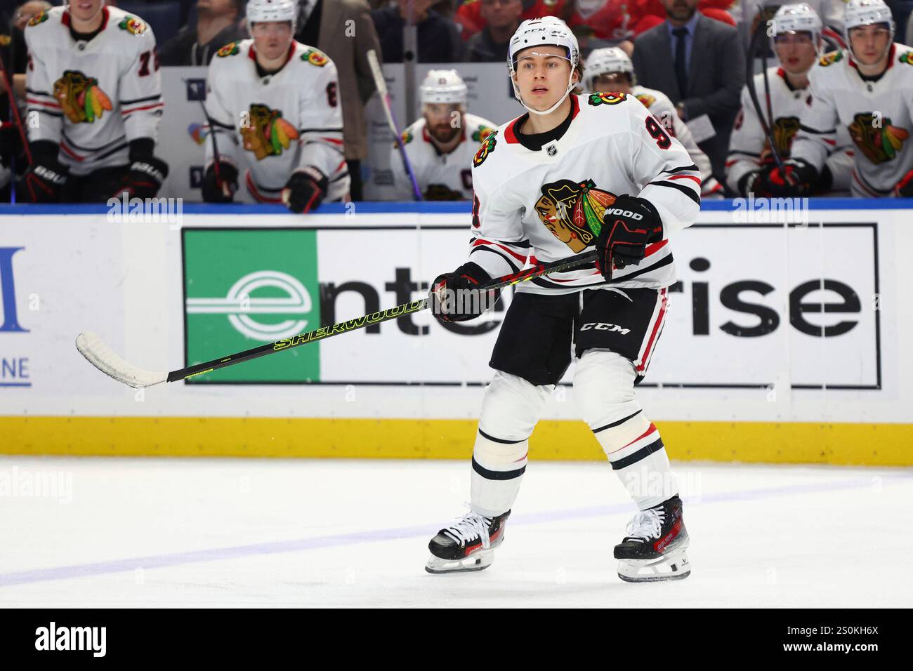 Chicago Blackhawks center Connor Bedard (98) skates during the second ...