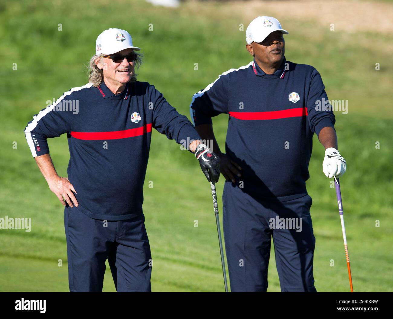 Kurt russell and samuel l jackson celebrity golfers hi-res stock ...