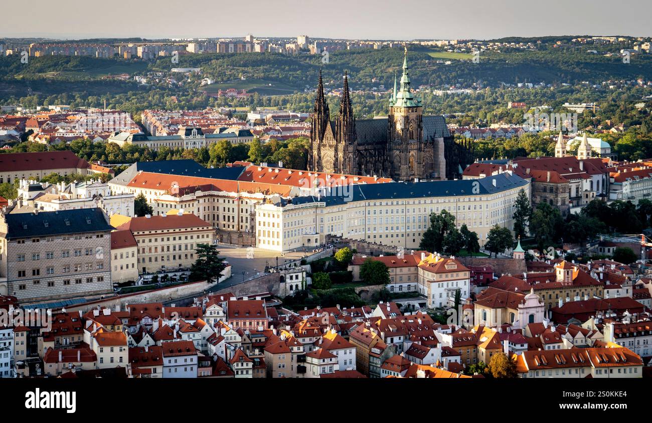 A panoramic view of Prague showcasing the iconic Prague Castle and St ...