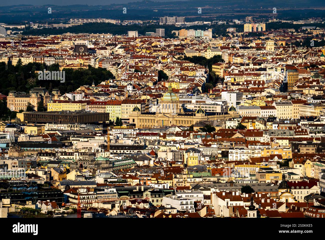A panoramic view of a cityscape featuring a dense array of buildings ...