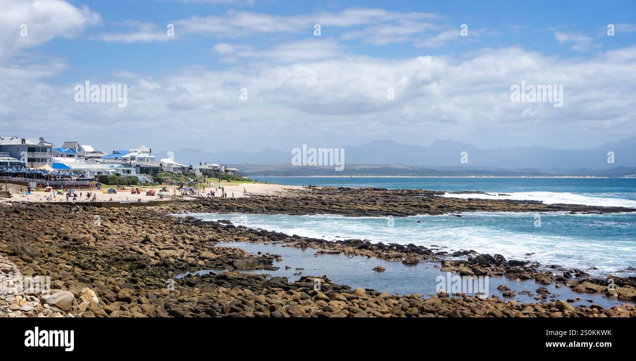 Beach and rocky bay at Mossel Bay, South Africa on 18 December 2024 ...