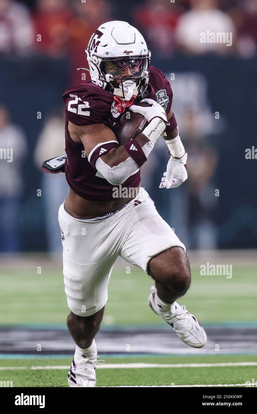 Las Vegas, NV, USA. 27th Dec, 2024. Texas A&M Aggies running back EJ ...