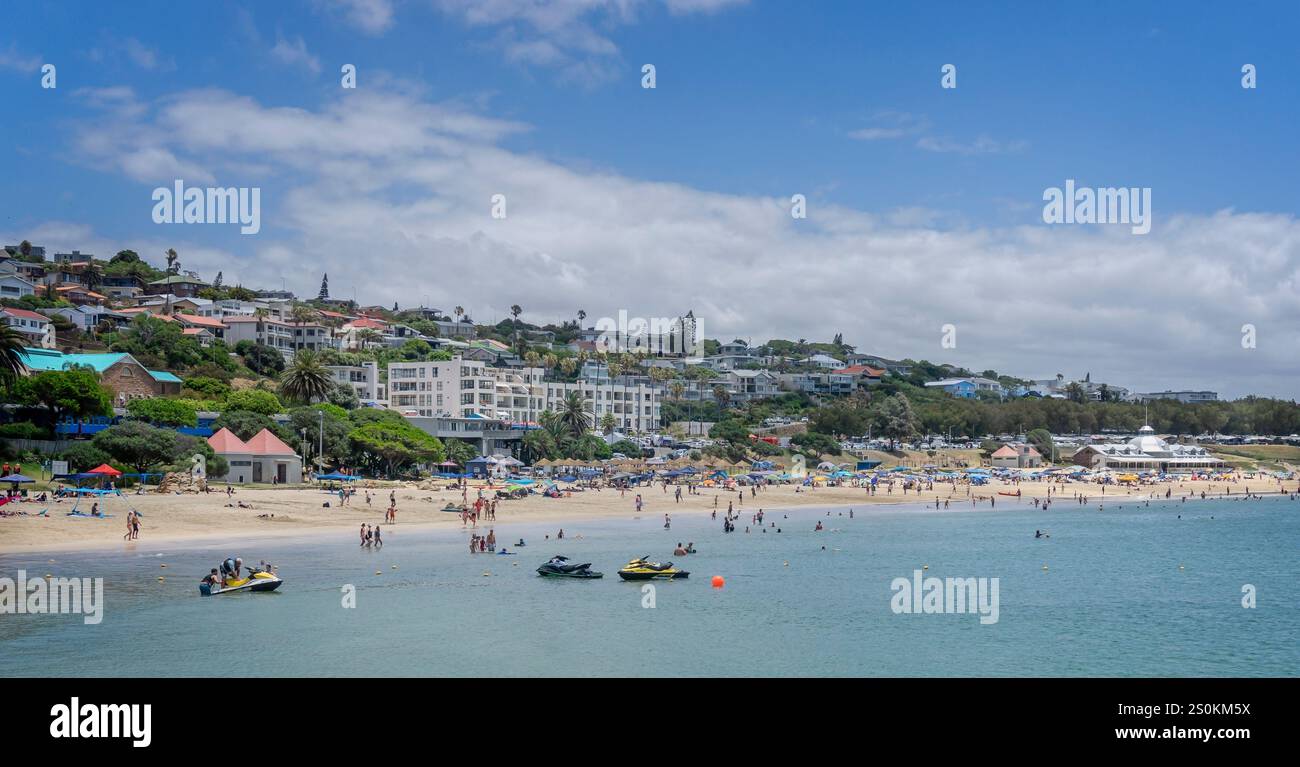 Mossel Bay main beach from the port at Mossel Bay, South Africa on 18 ...