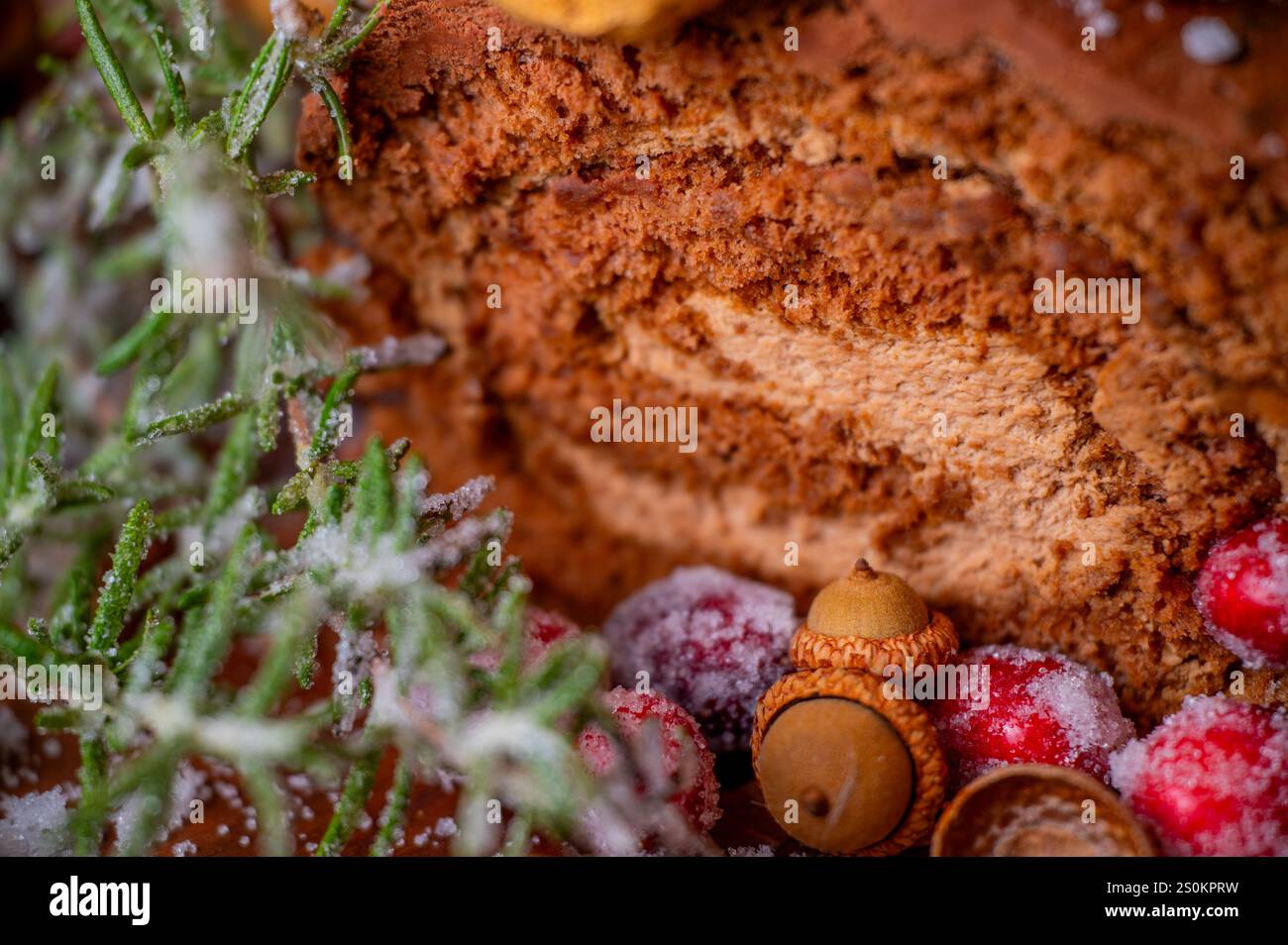 Yule log cake Stock Photo - Alamy