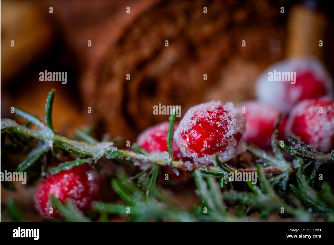 Yule log cake Stock Photo - Alamy