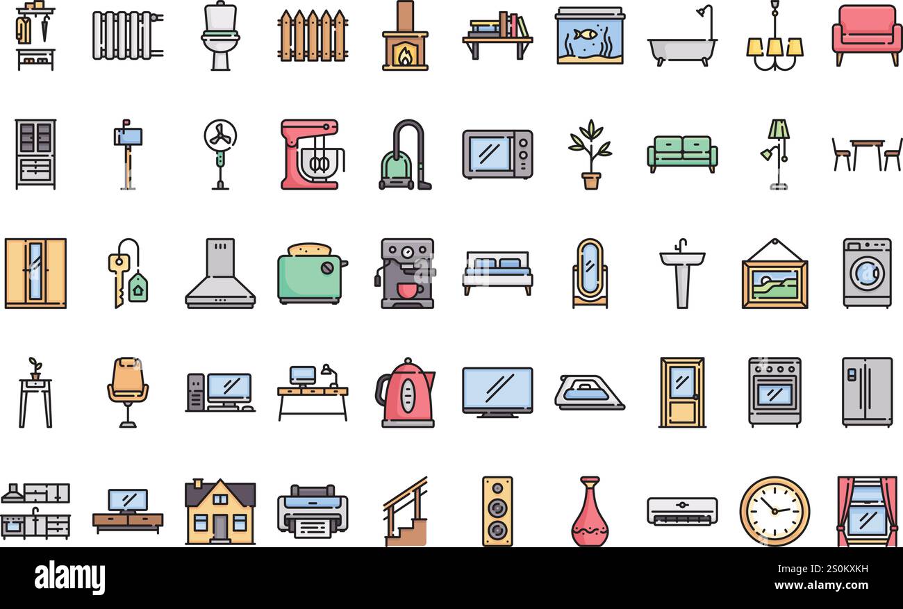 Home and living icons High-Quality Vector Icons Collection with ...