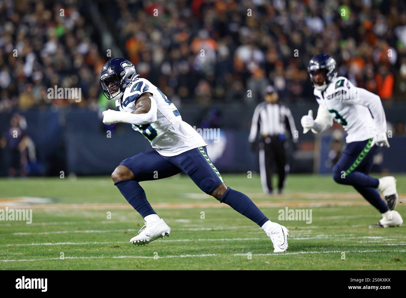Seattle Seahawks linebacker Derick Hall (58) runs on the field during ...