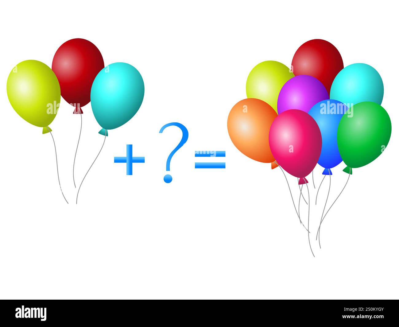 Educational game for children, illustration of mathematical addition ...