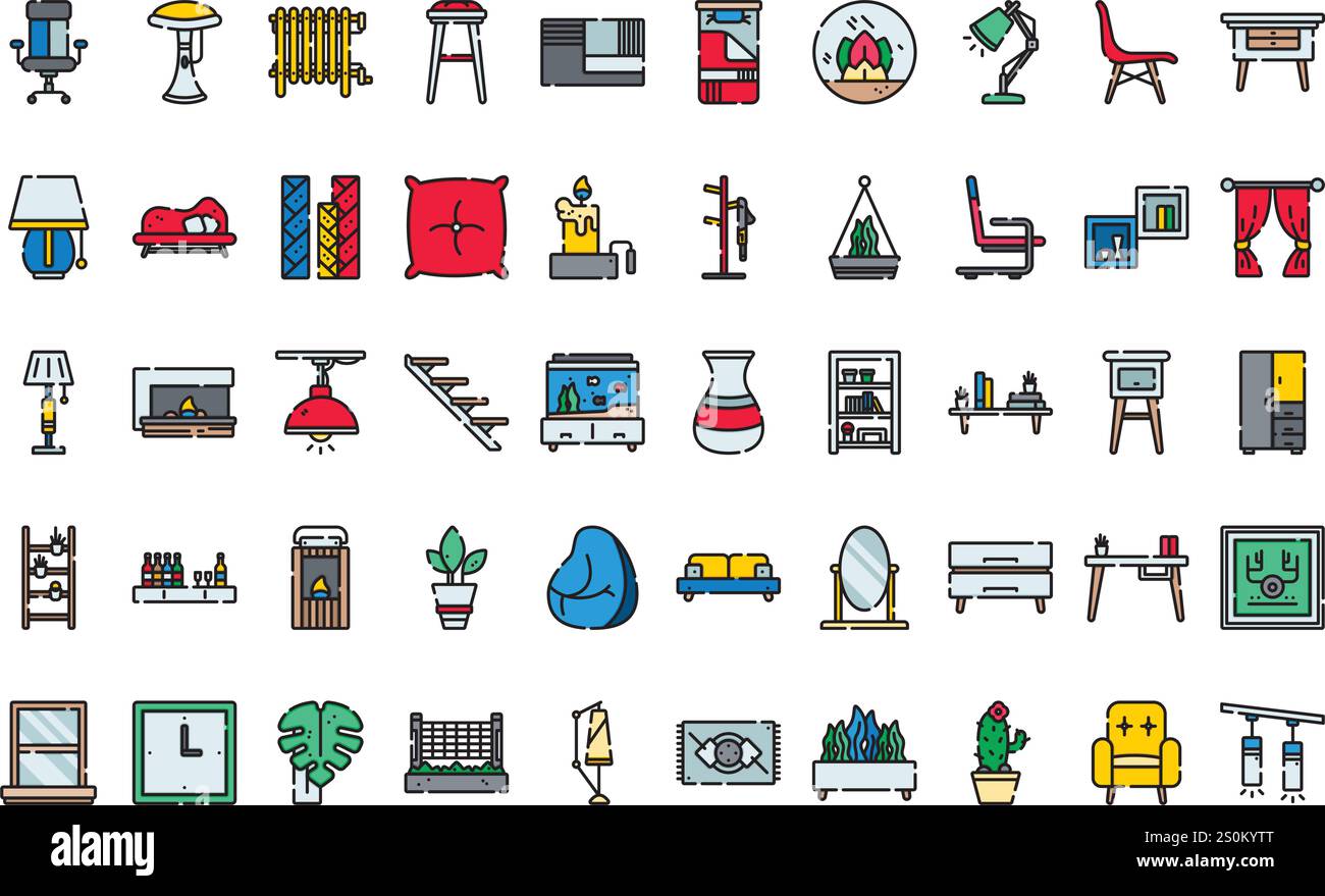 Home decoration icons High-Quality Vector Icons Collection with ...